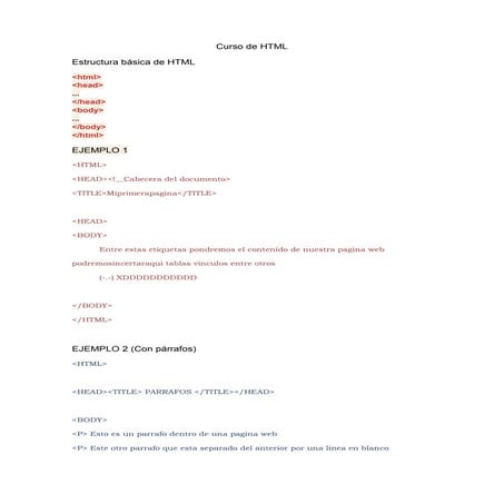 Estructura basica de HTML | PDF