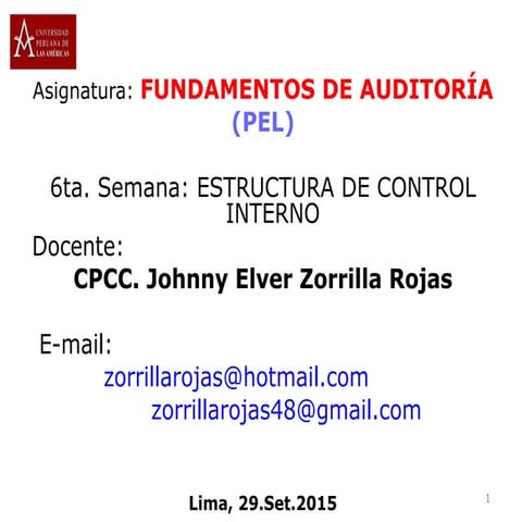 La estructura de control interno | PPT