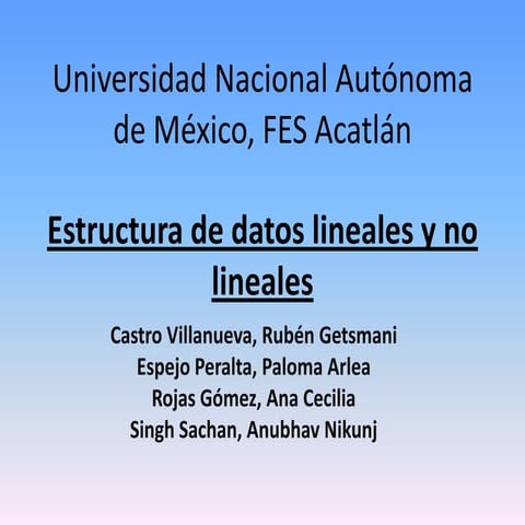 Estructura de datos lineales y no lineales | PPTX