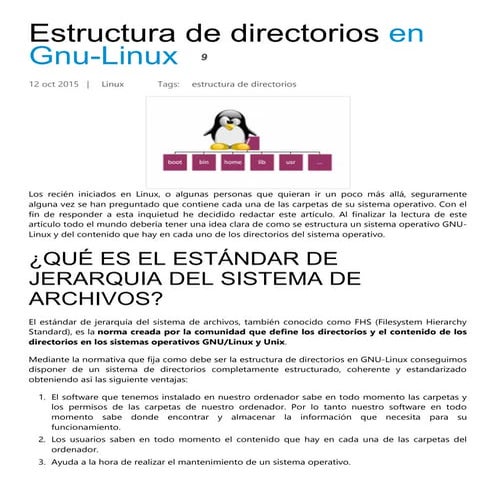 Estructura de directorios minix | PDF