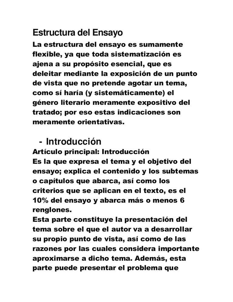 Cul Es La Estructura De Un Ensayo Caractersticas Y Como Hacer Un