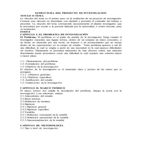Estructura del proyecto de investigacion | DOCX