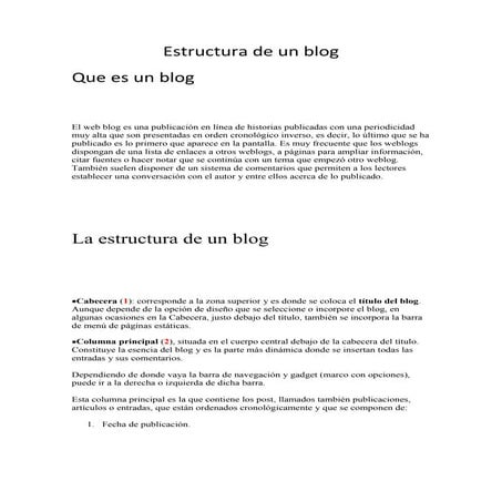 Estructura de un blog | DOCX