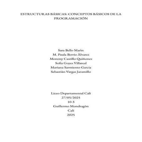 Conceptos básicos de programación en Pseint | DOCX