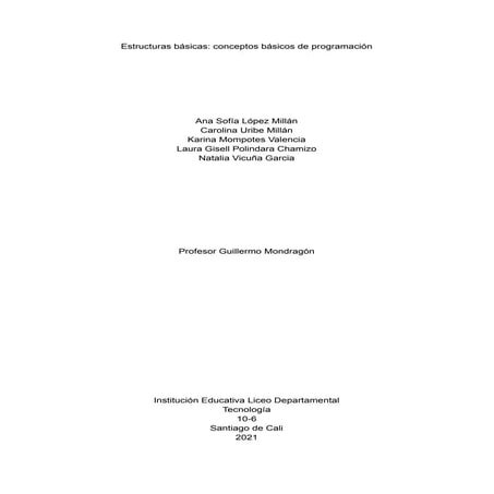 Estructuras básicas conceptos básicos de programación | PDF