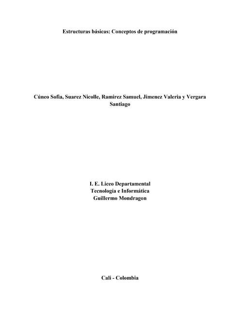 Conceptos Básicos de Programación Proyecto | PDF