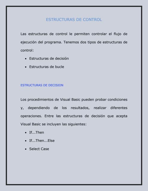 Estructura basica de visual basic | PPT