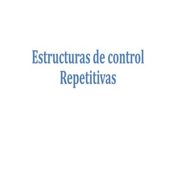 Estructuras de control | PDF