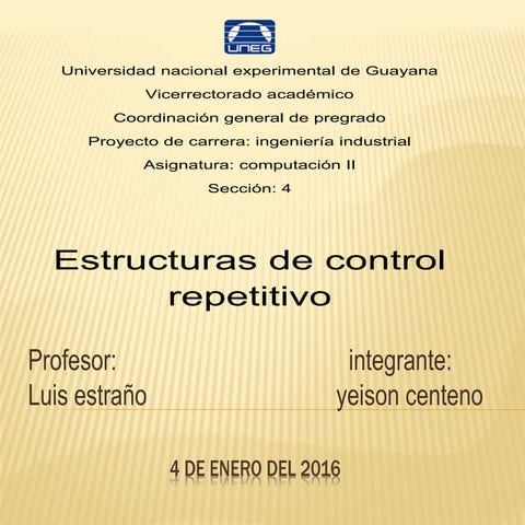 estructura de control repetitivo | PDF