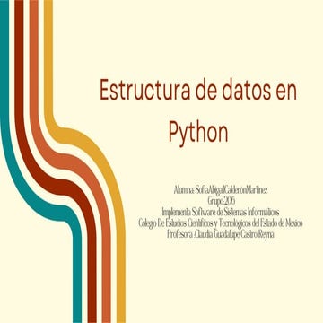 Presentación:Estructuras de datos en Python | PDF