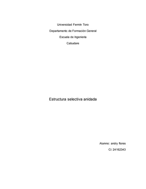 estructuras selectivas anidadas | ODT