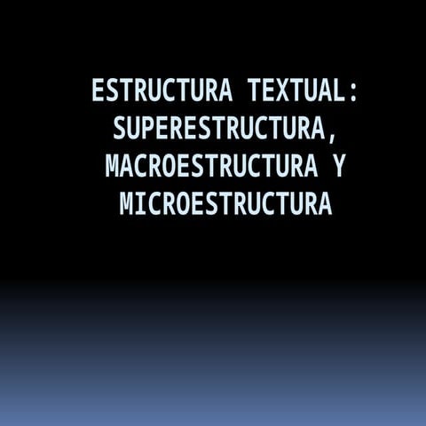 Estructura Textual, superestructura, macroestructura y microestructura ...