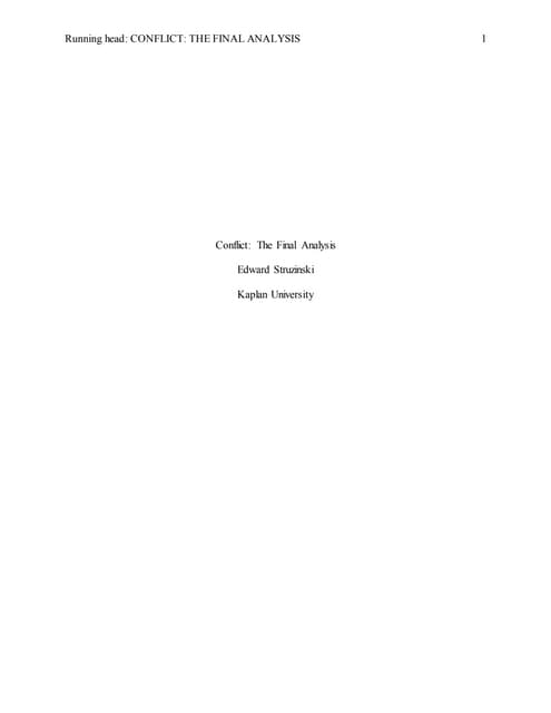 Understanding Conflict | DOCX