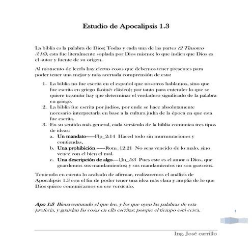 Estudio De Apocalipsis 1 3 Pdf