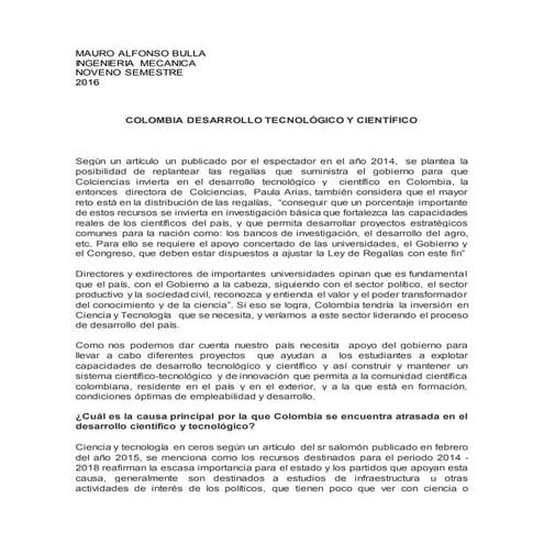 Ensayo de ciencia y tecnología | DOCX