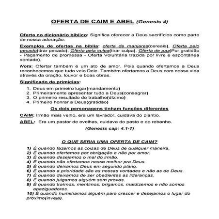 Estudo caim e abel | PDF