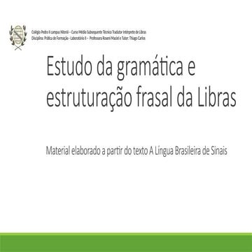 Aspectos linguisticos e gramaticais da libras | PDF