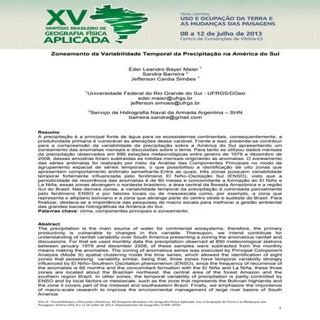 Estudo de anomalias de chuva na UGRHI-4-Pardo | PDF