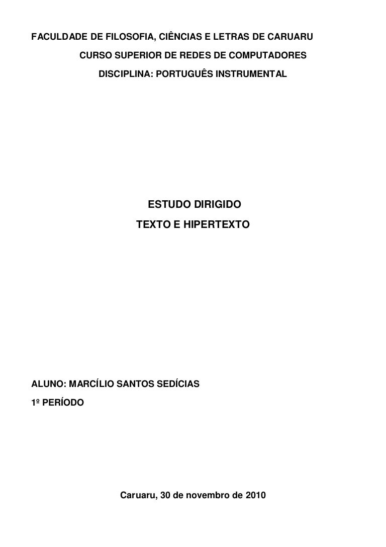 Estudo dirigido portugues valendo