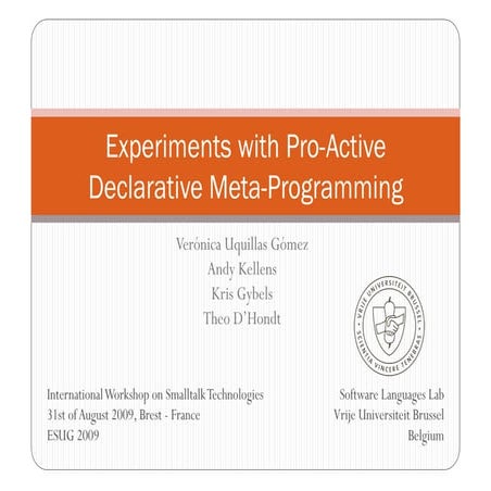 Experiments with Pro-Active Declarative Meta-Programming | PDF