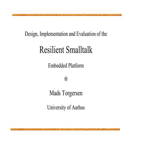 Resilient Smalltalk | PDF