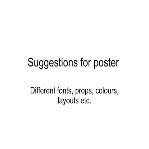 Suggestions for film poster | PPT