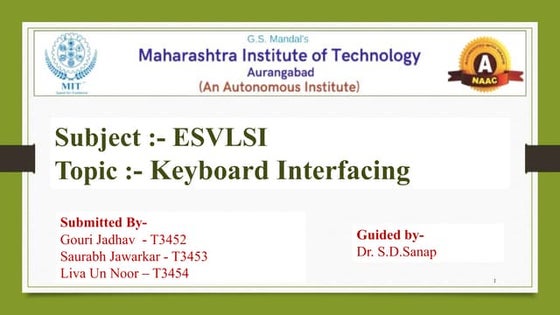 Keypad Interfacing with 8051 Microcontroller | PPT