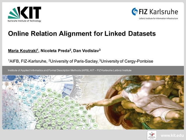 Online Relation Alignment For Linked Datasets Ppt