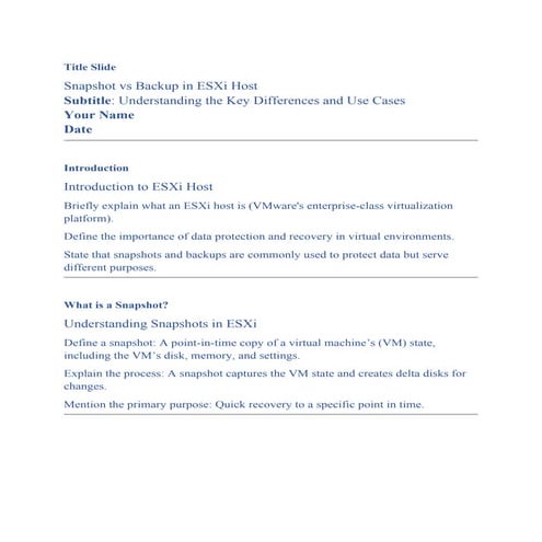 how to take snapshot in ESXi HOST vmware | DOCX