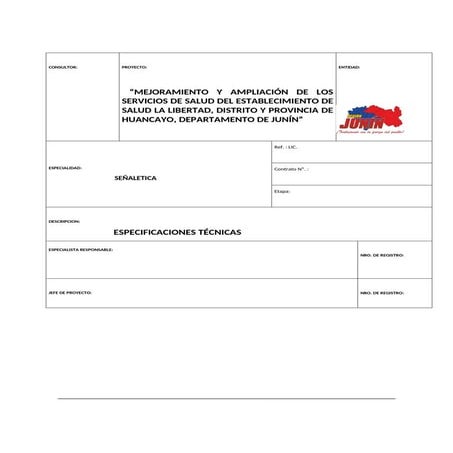 SEÑELETICA PARA HOSPITALES (ESPECIFICACIONES TECNICAS) | DOCX