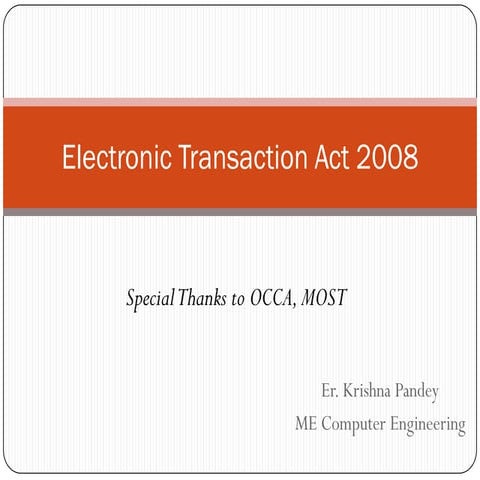 Electronic Transaction Act 2063 (ETA 2063) | PDF