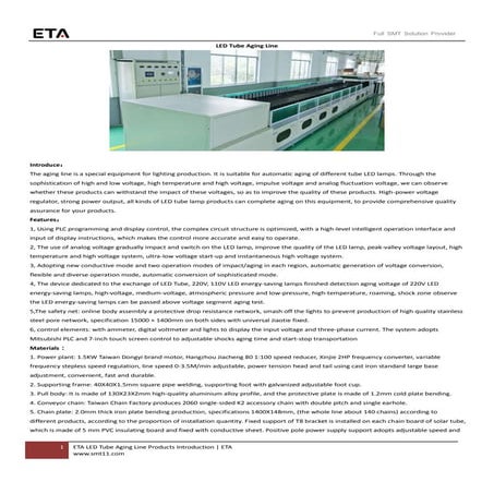 Eta led tube aging line | PDF