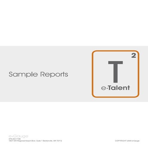 E Talent Report Samples | PDF