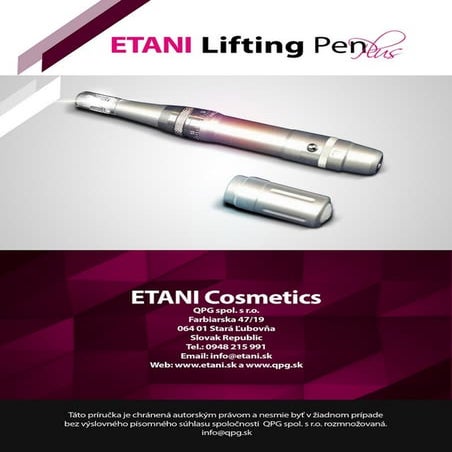 ETANI Lifting Pen - micro needling terapia | www.etani.sk