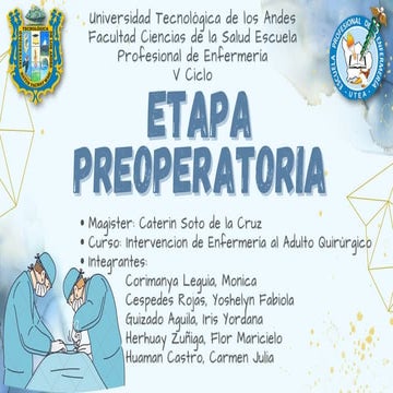 Acciones de enfermería en el preoperatorio | PDF