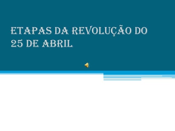 O antes e o depois do 25 de Abril | PPT