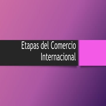 Etapas del Comercio Internacional | PPTX