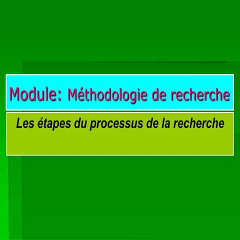 Protocole de recherche | PDF