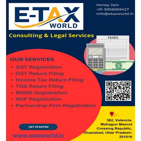 "E-Tax World" Best Tax Consultancy Services | PDF
