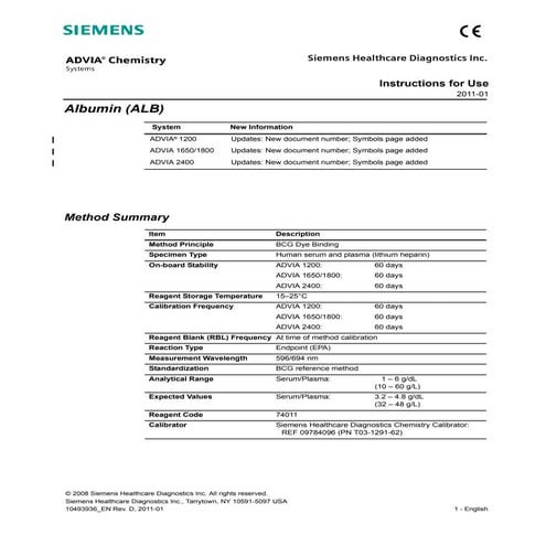 Reactivo de albumina | PDF | Blood Disorders | Diseases and Conditions