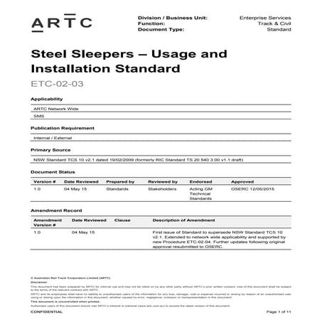 Etc 02-03 - steel sleepers installation standard | PDF | Rail Travel | Travel Type