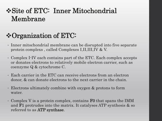 INHIBITORS AND UNCOUPLERS IN ELECTRONE TRANSPORT CHAIN | PPTX | Chemistry | Science