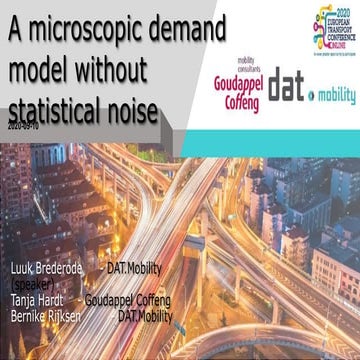 Development of a microscopic tour based demand model without ...