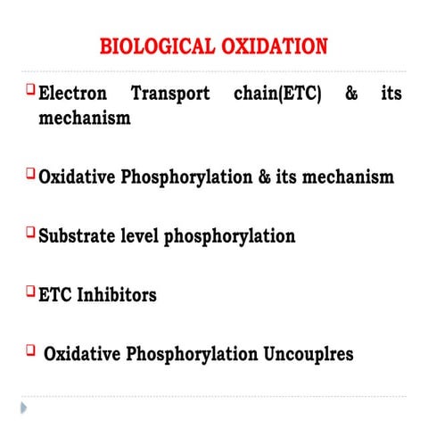 ETC and its Mechanism in biochemistry and b.pharm | PPTX