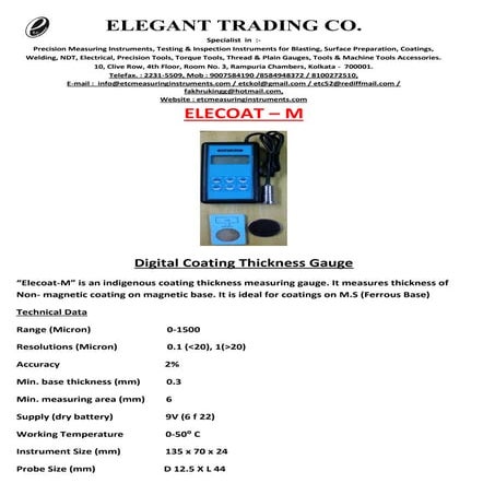 Etc elecoat m specification | PDF