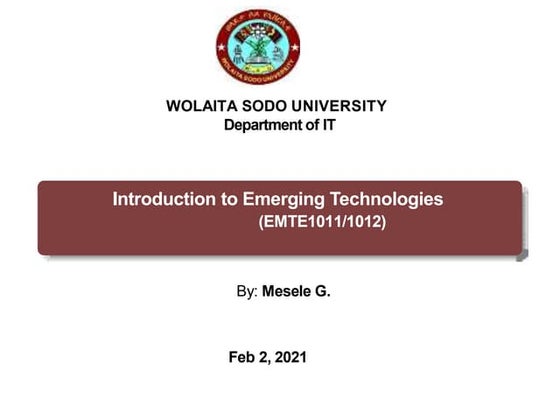 Emerging Technology freshman course Chapter 1. pptx f | PPT