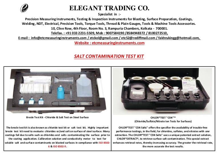 Etc salt contamination test kit