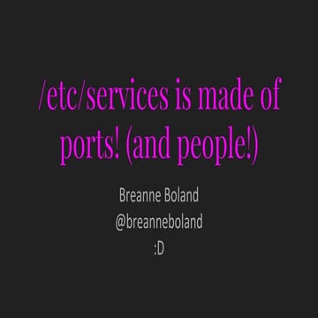 Etc services is made of ports! (and people!) | PDF