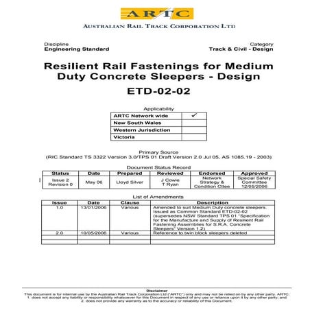 Etd 02-02 - resilient rail fastenings for concrete sleepers | PDF