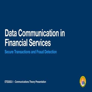 Data Communication in Financial Services Secure Transactions and Fraud ...